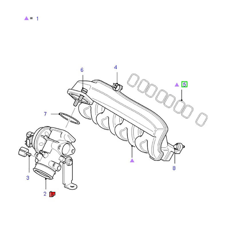 Intake Manifold Gasket Set (x8) to suit VH / VJ / VM Ford Transit XS7Q ...