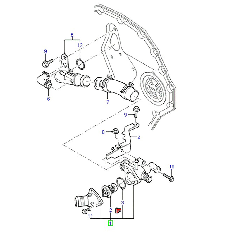Thermostat Housing Assembly including Thermostat To Suit Ford Transit ...