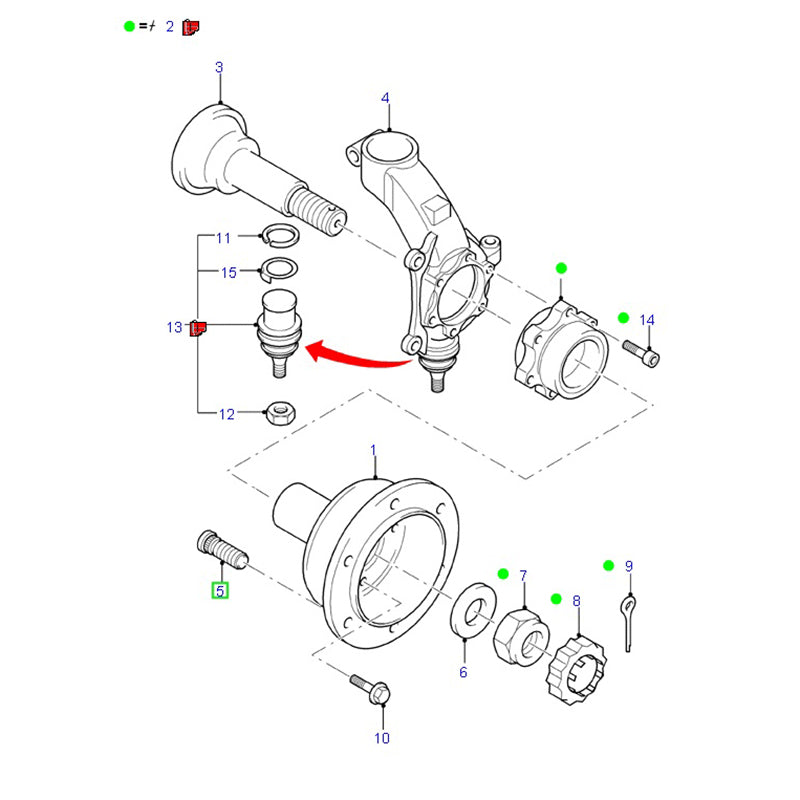 Front Wheel Stud / Bolt M14 x 39mm to suit VM Ford Transit W711019S439 ...