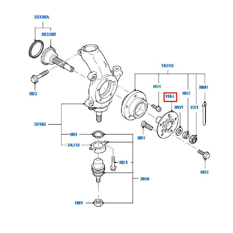 Front Hub Assembly / Drive Flange - Normal Load SRW to suit VM Ford Tr ...