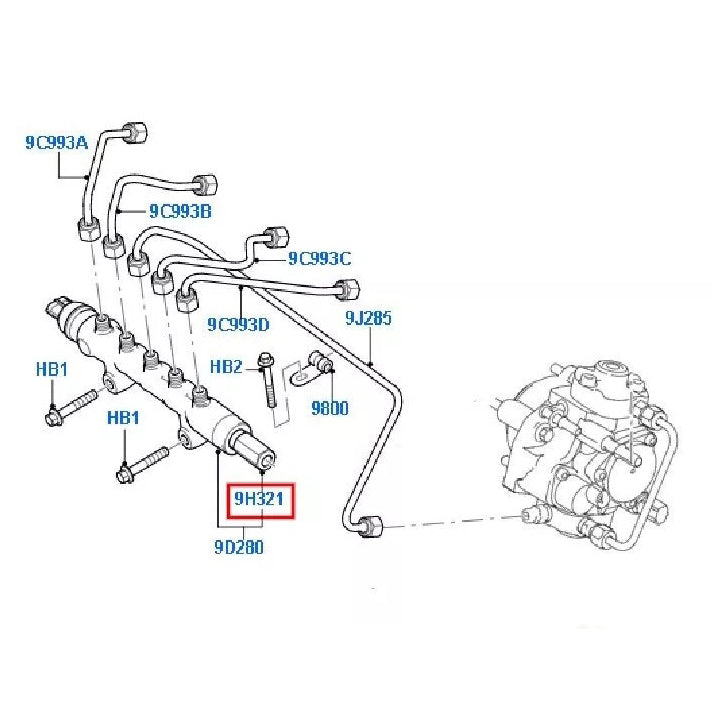 Fuel Rail Pressure Relief Valve to suit VM Ford Transit 6C1Q9H321AB ...