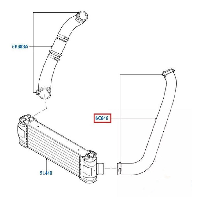 Genuine Ford Intercooler Hose L/H suits VM 2.4 140PS RWD Ford Transits ...