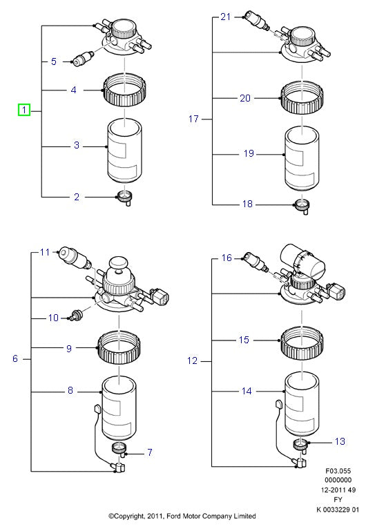 Genuine Fuel Filter and Housing to suit Diesel 2.0L / 2.4L VH & VJ For ...