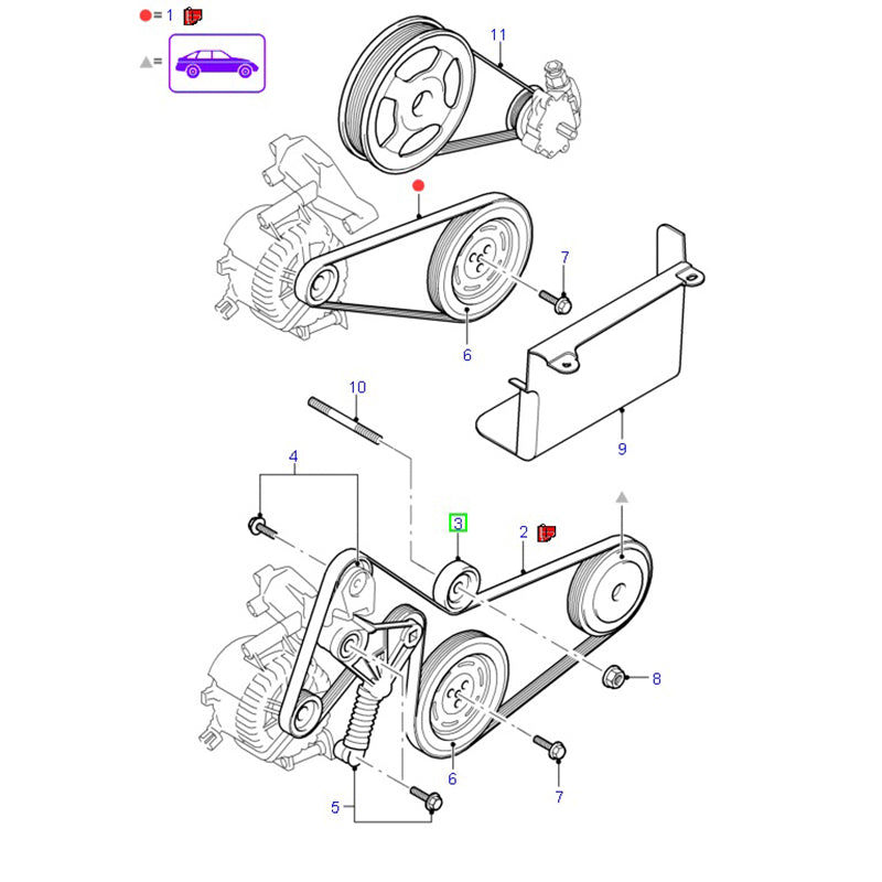 Drive Belt Pulley To Suit 2.0L VH & 2.2L VM / VO Ford Transit CC1Q19A2 ...