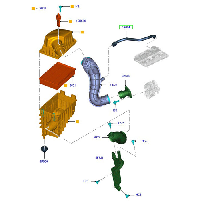 Genuine Engine Breather Hose to suit VM / VO 2.2L Ford Transit BK3Q6A8 ...