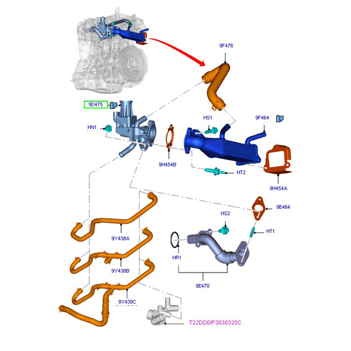 Genuine EGR Valve to suit VM / VO / VN 2.2L 155PS Ford Transit & Range ...