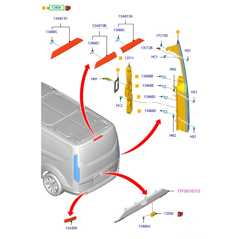 Genuine Left / Passenger Side Tail Lamp Assembly to suit VN Custom For ...