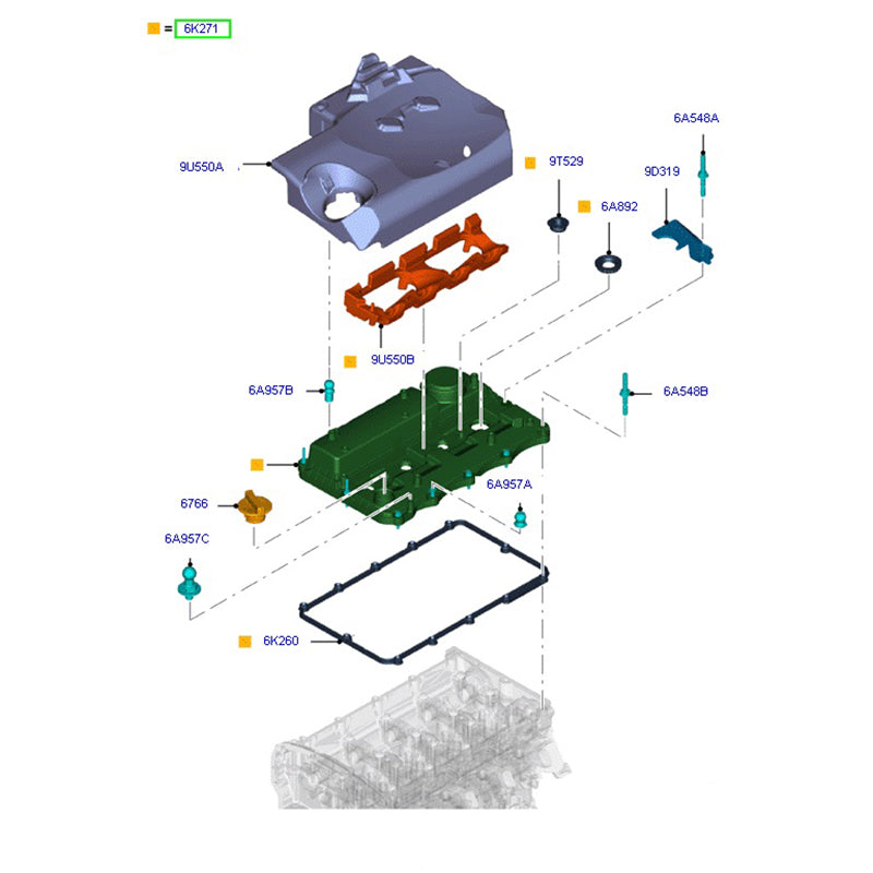 Genuine Tappet / Rocker Cover Less Oil Filter to suit 2.2L VM / VO For ...