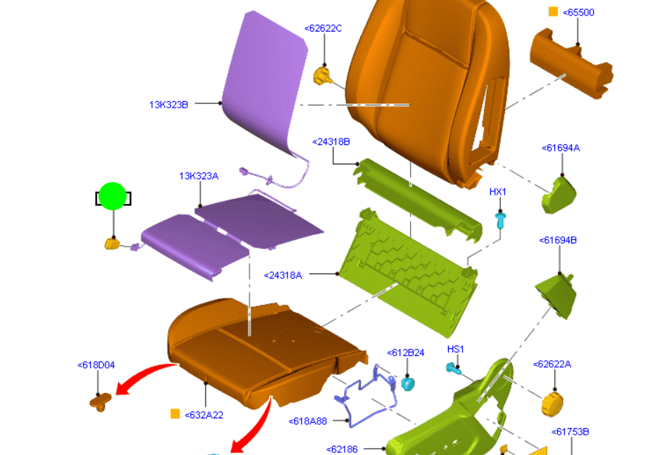 93BG19K314AA Genuine Ford Seat Heater Switch to suit Ford Transit Cust ...
