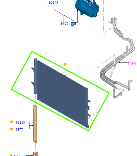 AC Condenser unit to suit 2.0L (Ecoblue) VN Ford Transit GK2119710AA ...