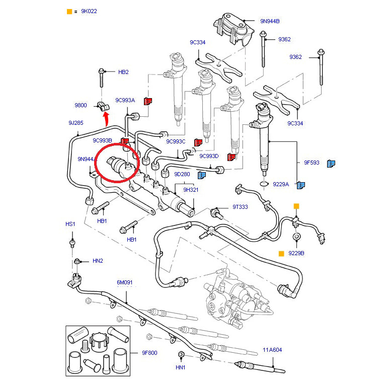 Fuel Rail Pressure Sensor to suit VM 2.4L RWD Ford Transit RPS100 ...