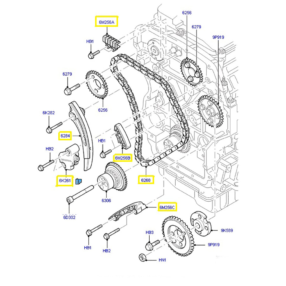 Timing Chain Kit to suit Ford Transit Van MK7 / VM 2.4L 2006 - 2013 ...