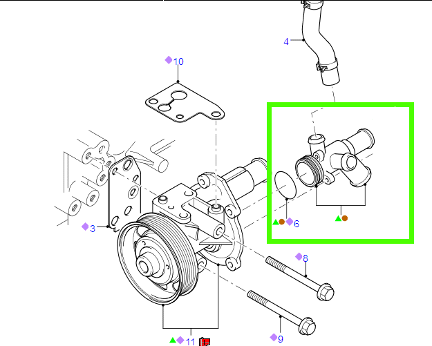 Water Pump Coolant Flange To Suit Ford Transit VH / VJ / VM YC1Q8A544A ...